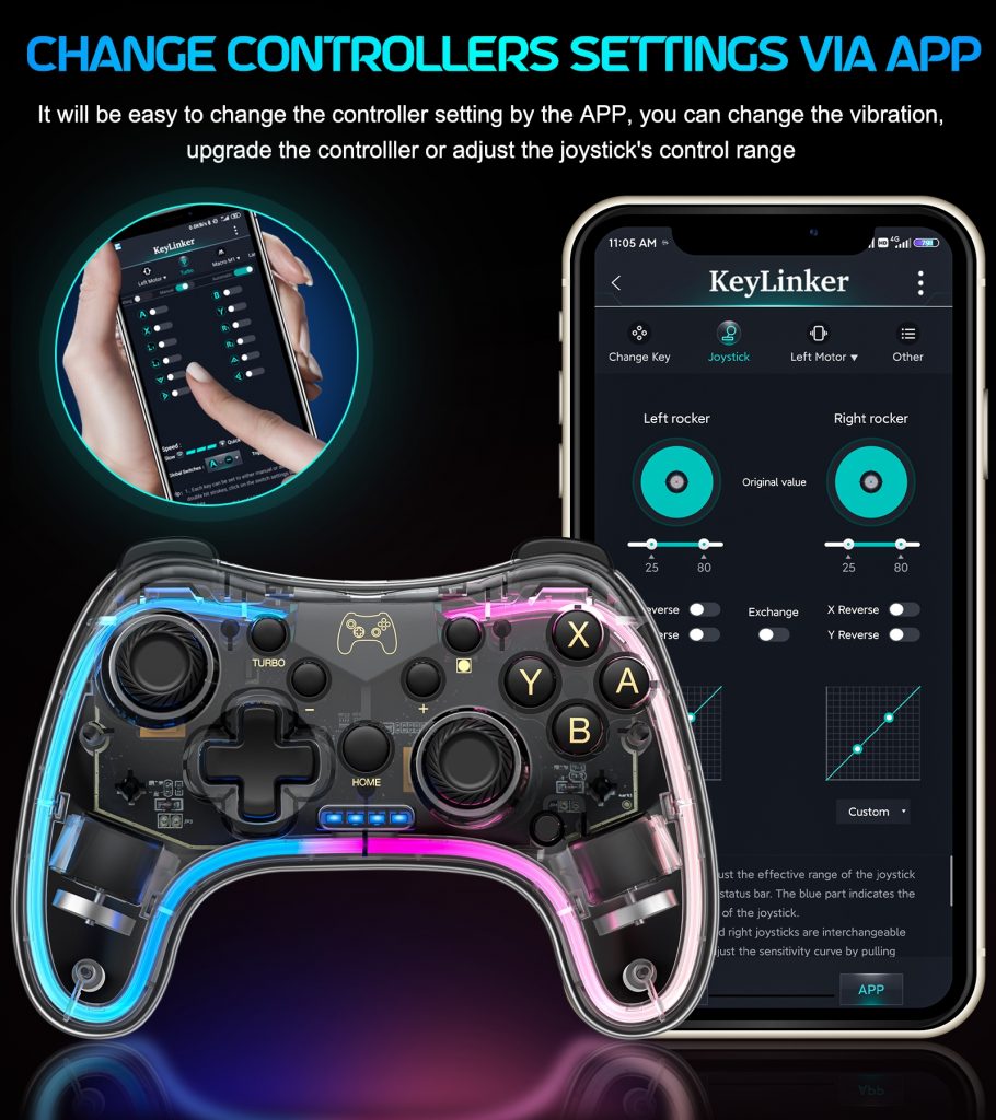 iLead Wireless Bluetooth RGB Light Gamepad for Nintendo Switch ...